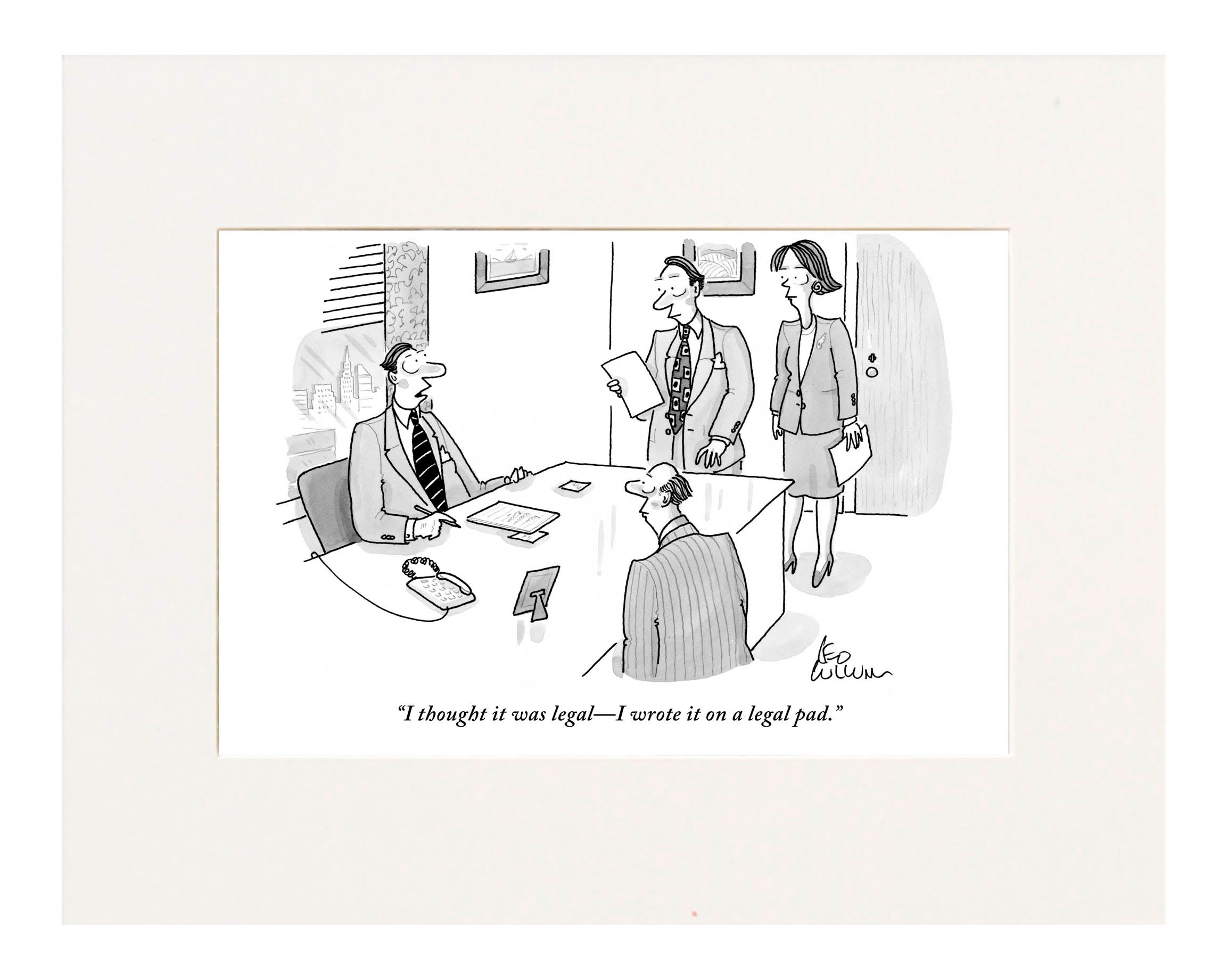 Leo Cullum I Thought It Was Legal Cartoon Print – CartoonStock