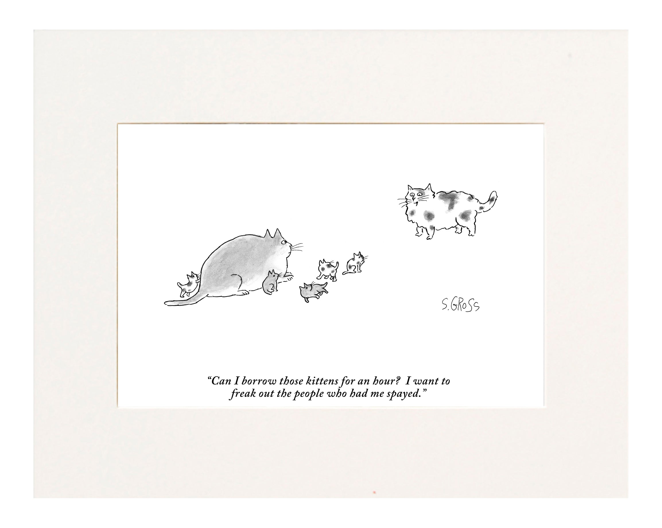 Sam Gross Can I Borrow Those Kittens Cartoon Print – CartoonStock