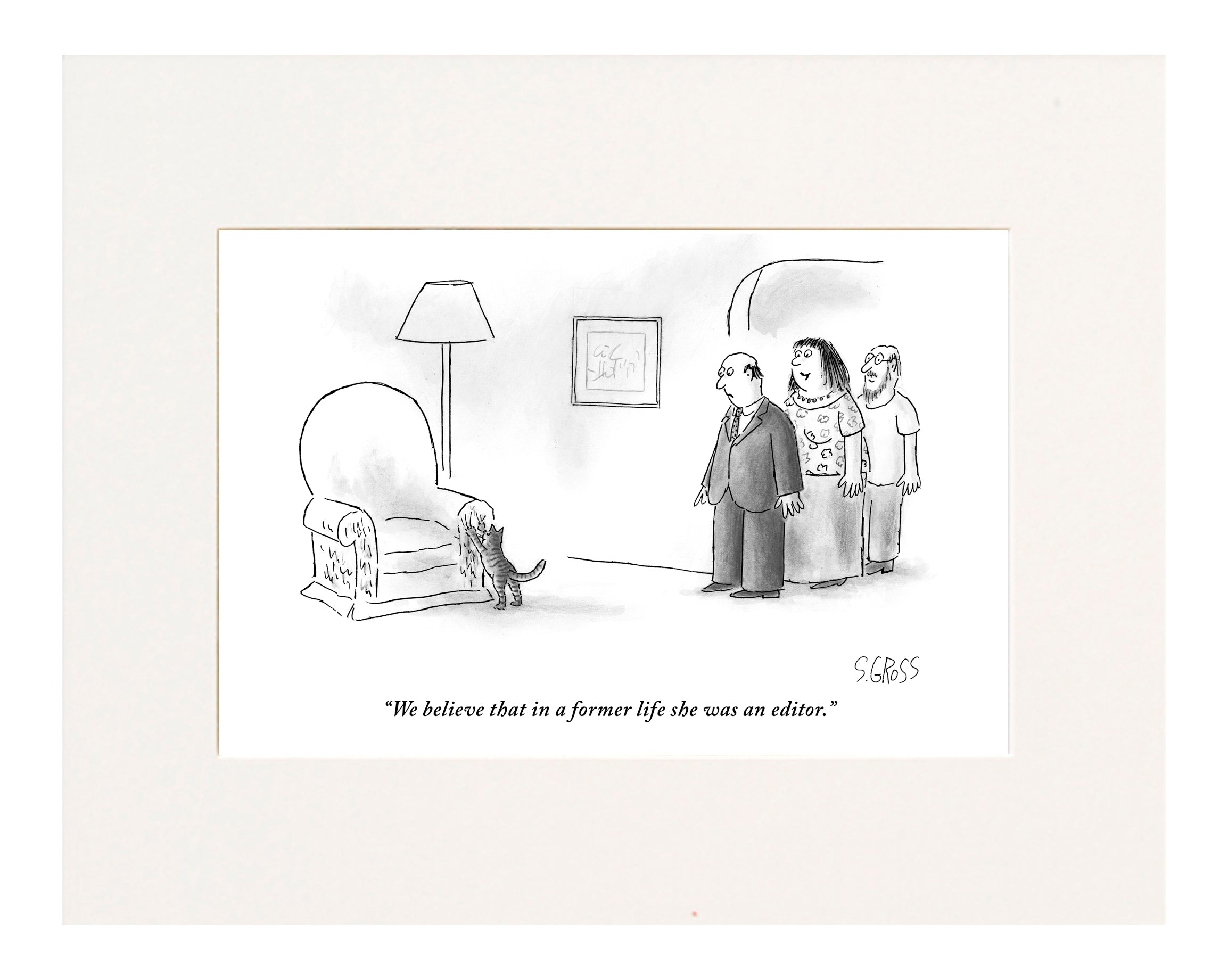 Sam Gross In a Former Life She was an Editor Cartoon Print – CartoonStock