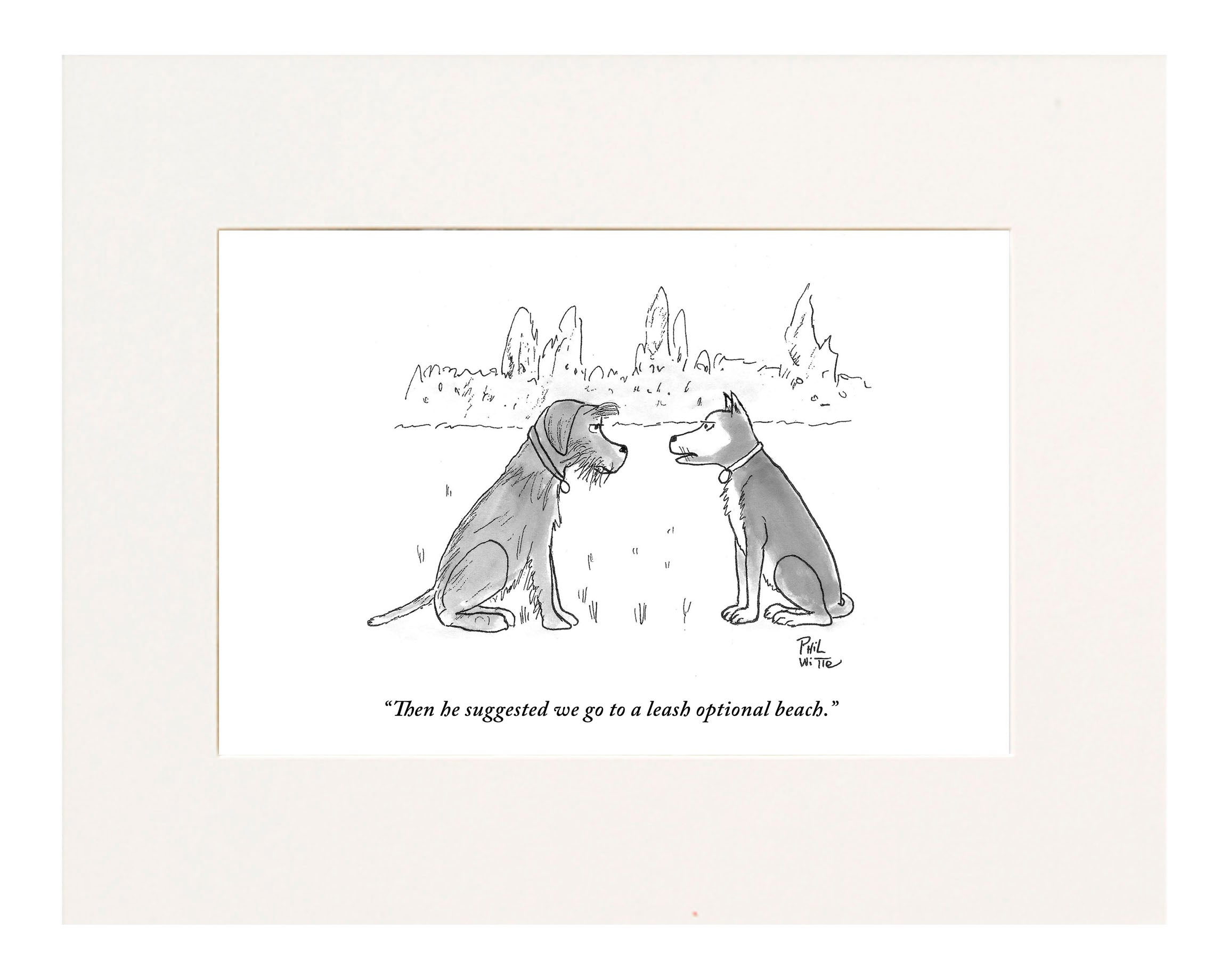 Phil Witte Leash Optional Beach Cartoon Print – CartoonStock