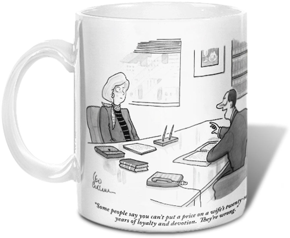 Leo Cullum Putting a Price on 27 Years of Loyalty Mug – CartoonStock