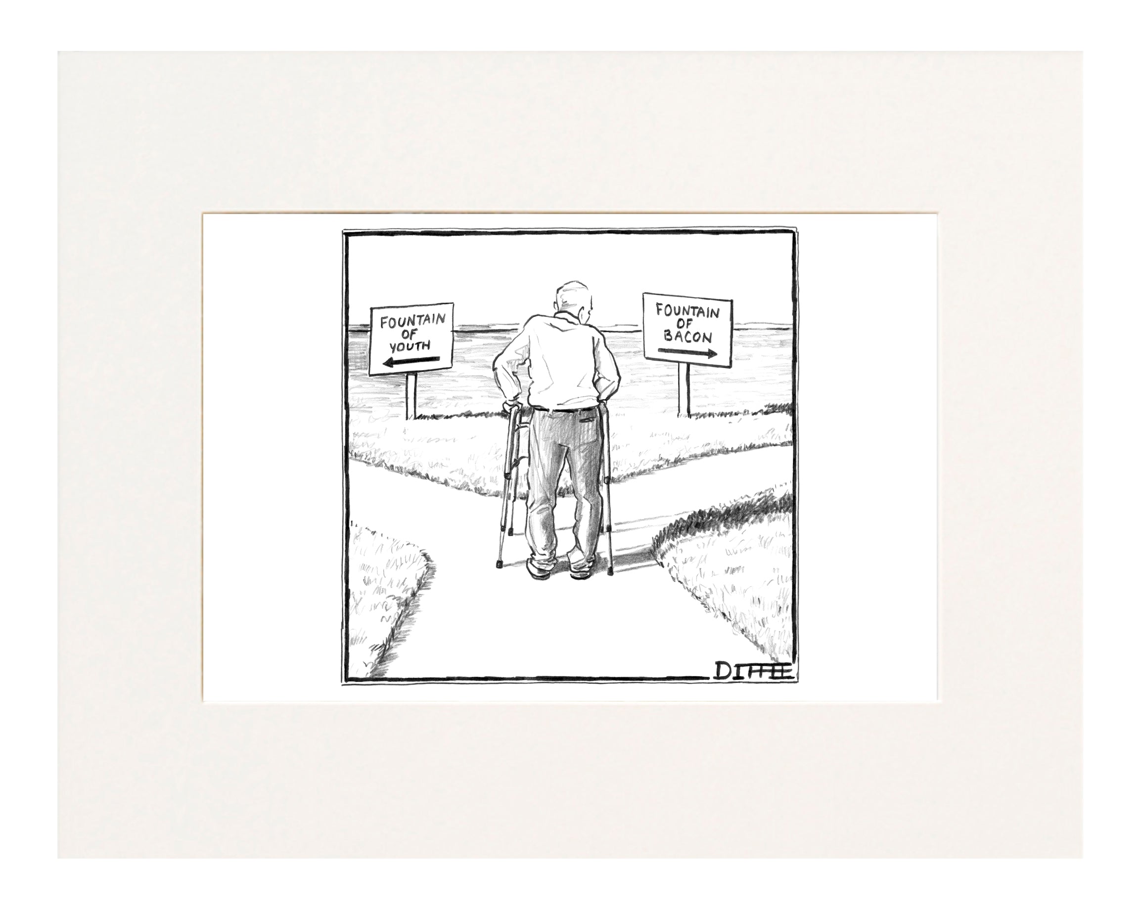 Matt Diffee Fountain of Bacon Cartoon Print – CartoonStock